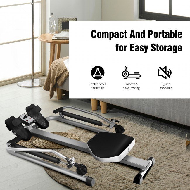Adjustable Double Hydraulic Resistance Rowing Exercise Fitness Machine