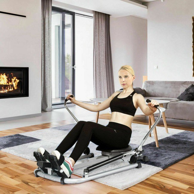 Adjustable Double Hydraulic Resistance Rowing Exercise Fitness Machine